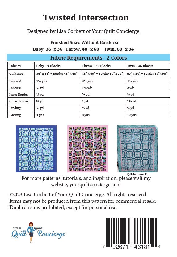 Twisted Intersection Quilt Pattern PDF - Etsy