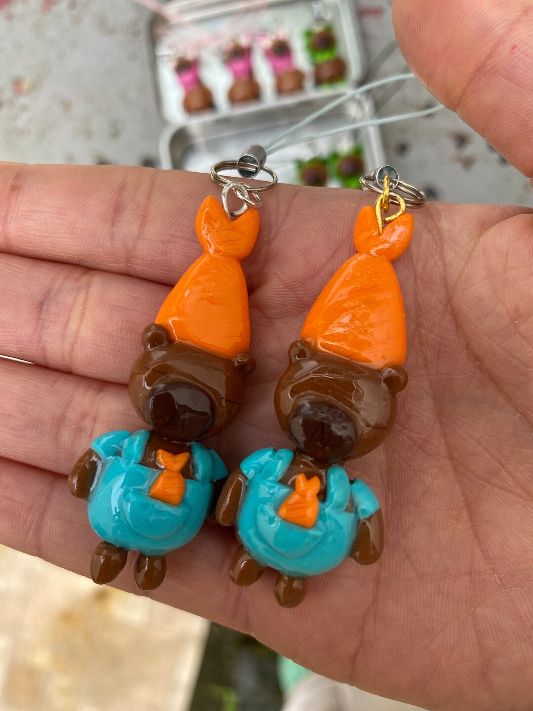 Capybara Fish/fisherman Polymer Clay Charm With Phone Strap - Etsy