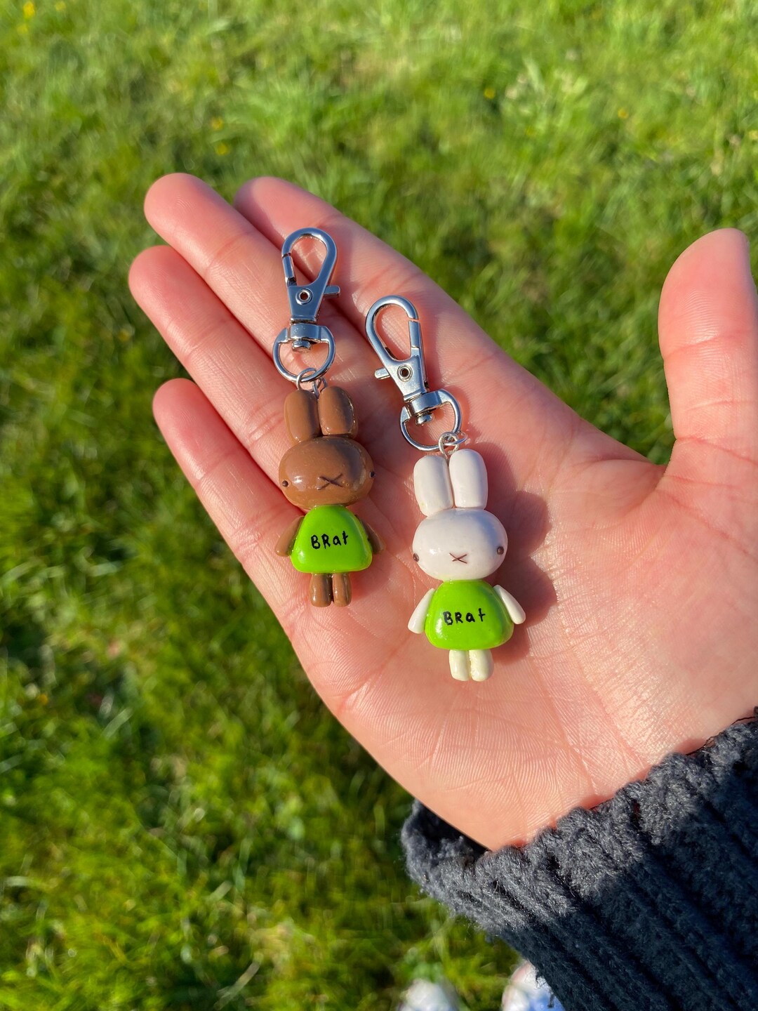 Brat Charli XCX Polymer Clay Charms With Lobster Clasp Keychains - Etsy