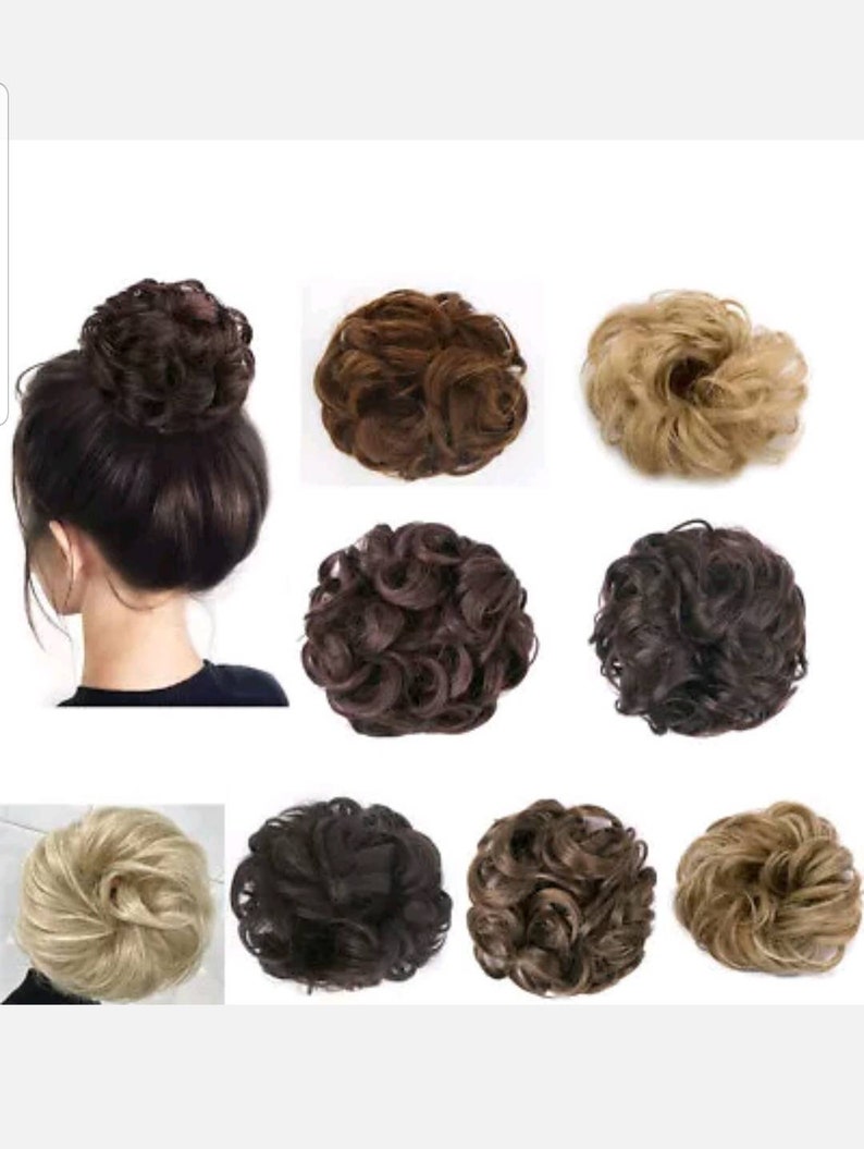 Blonde Messy Hair Bun: Curly Synthetic Hair Piece (55g) - Etsy