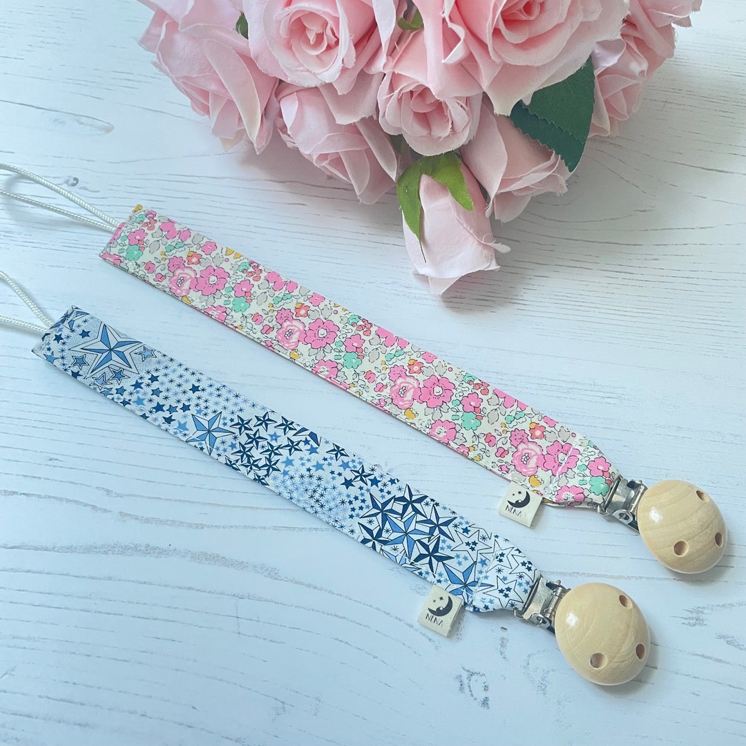Dummy Clips / Liberty Fabric Dummy Clip / Pacifier Clip / Fabric Dummy ...