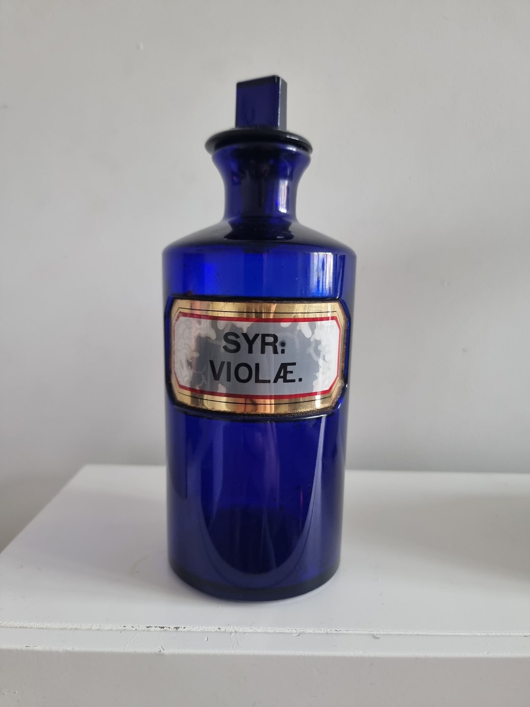 Gorgeous Antique Blue LUG Apothecary Chemist Bottle With Stopper - Etsy