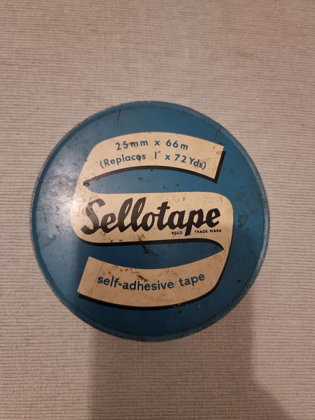 Vintage Metal Sellotape Self Adhesive Tap Tin With Advertising Card - Etsy