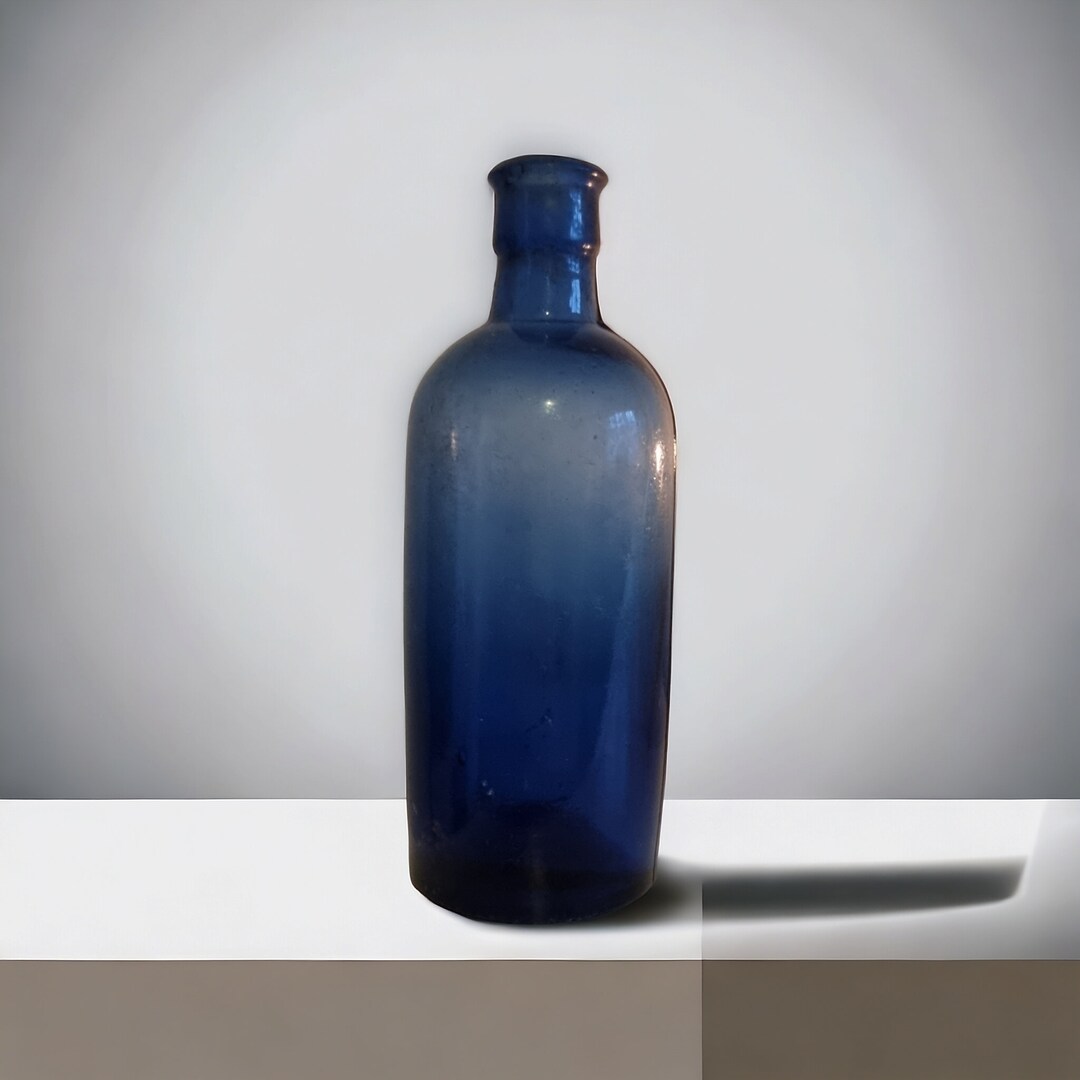Antique Cobalt Blue Tip Dug Glass Bottle - Etsy