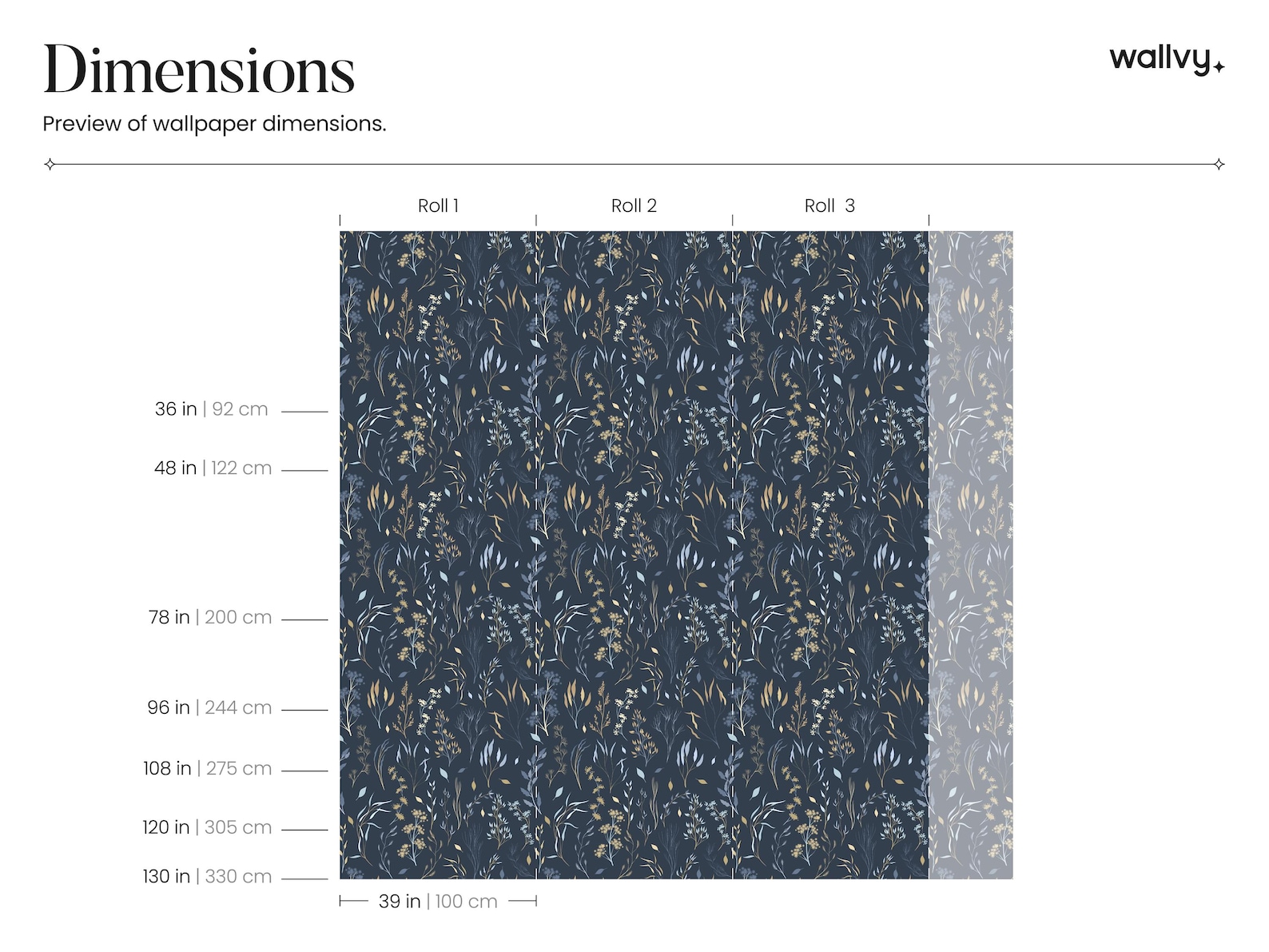 Gold Color Twigs Wallpaper, Blue Background, Vintage Wall Decor ...
