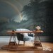 Blue Scenic Landscape Wallpaper, Blue Moody Mural, Sky at Night ...