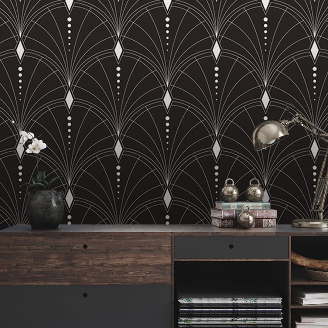 Art Deco Wallpaper, Removable Wallpaper, Peel and Stick Wallpaper ...