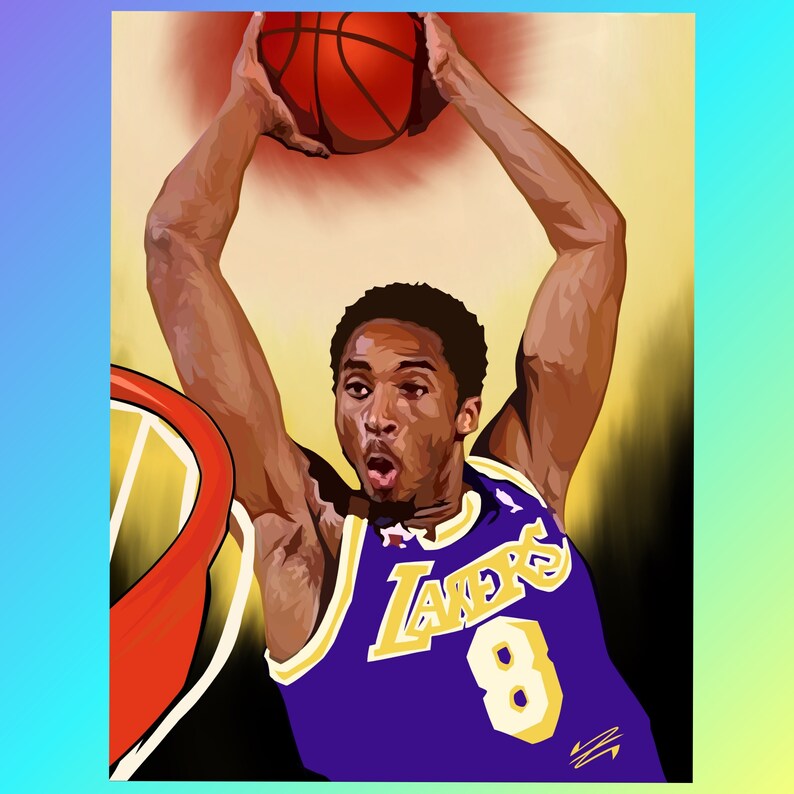 Kobe Bryant Original Digital Artwork Paper Print - Etsy