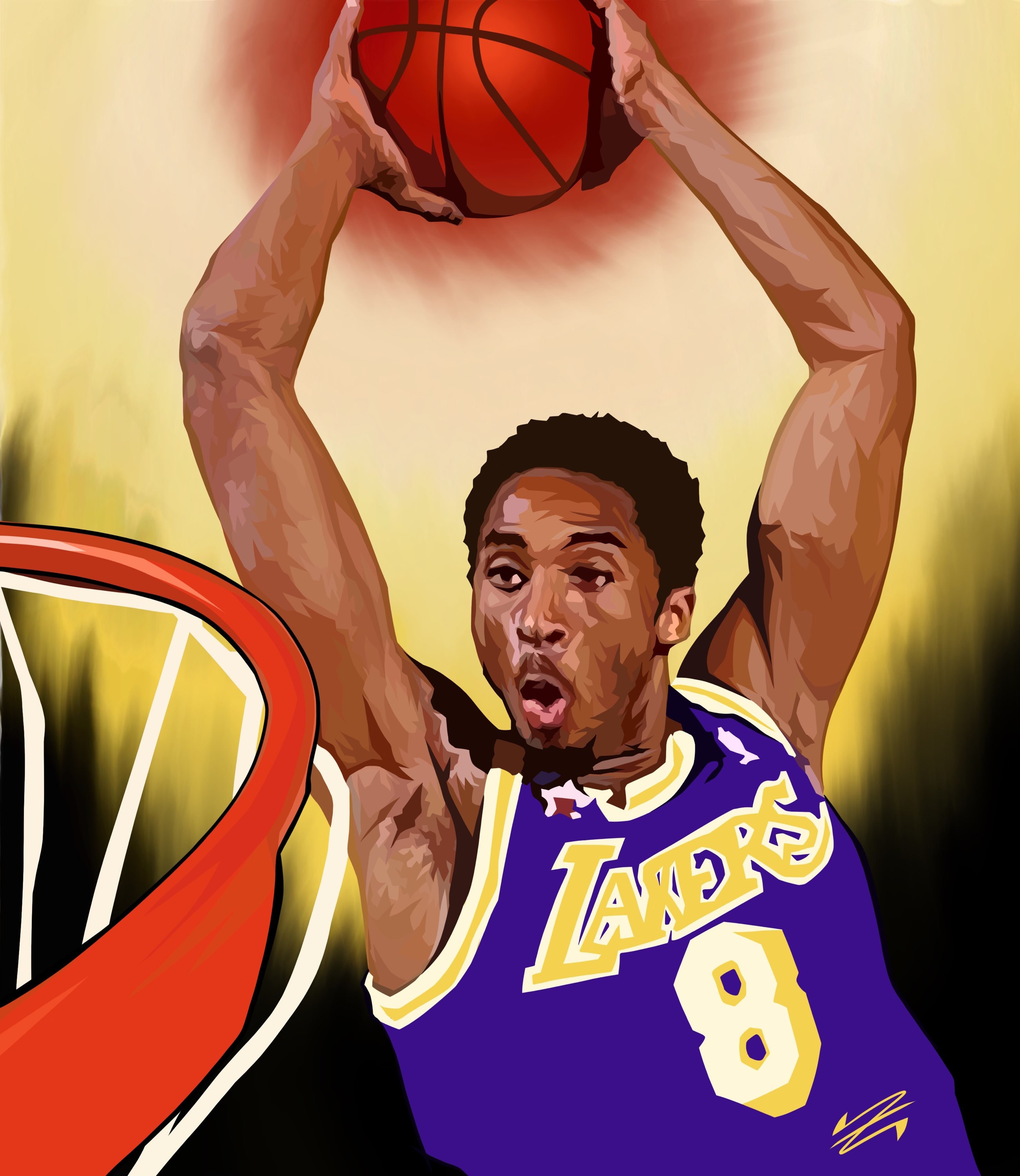 Kobe Bryant - Original Digital Artwork - Canvas Print - Etsy