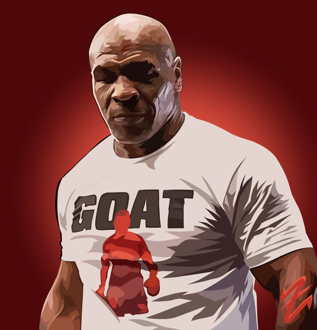 The GOAT - Mike Tyson - Original Digital Artwork - Canvas Print - Etsy