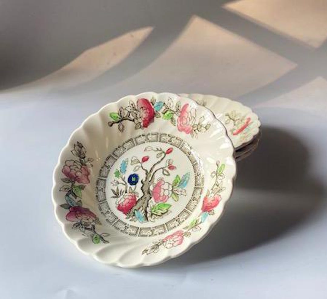 Set of 4 Antique Myott INDIAN TREE 5" Berry Bowls Small Dessert Bowls ...