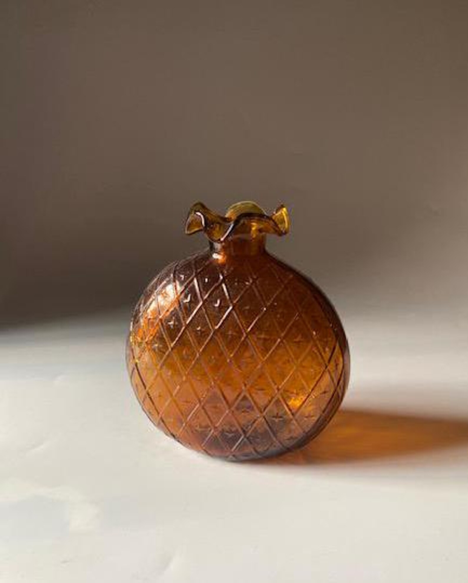 Vintage Clevenger Brothers Deep AMBER QUILT & STARS Windowsill Bottle ...