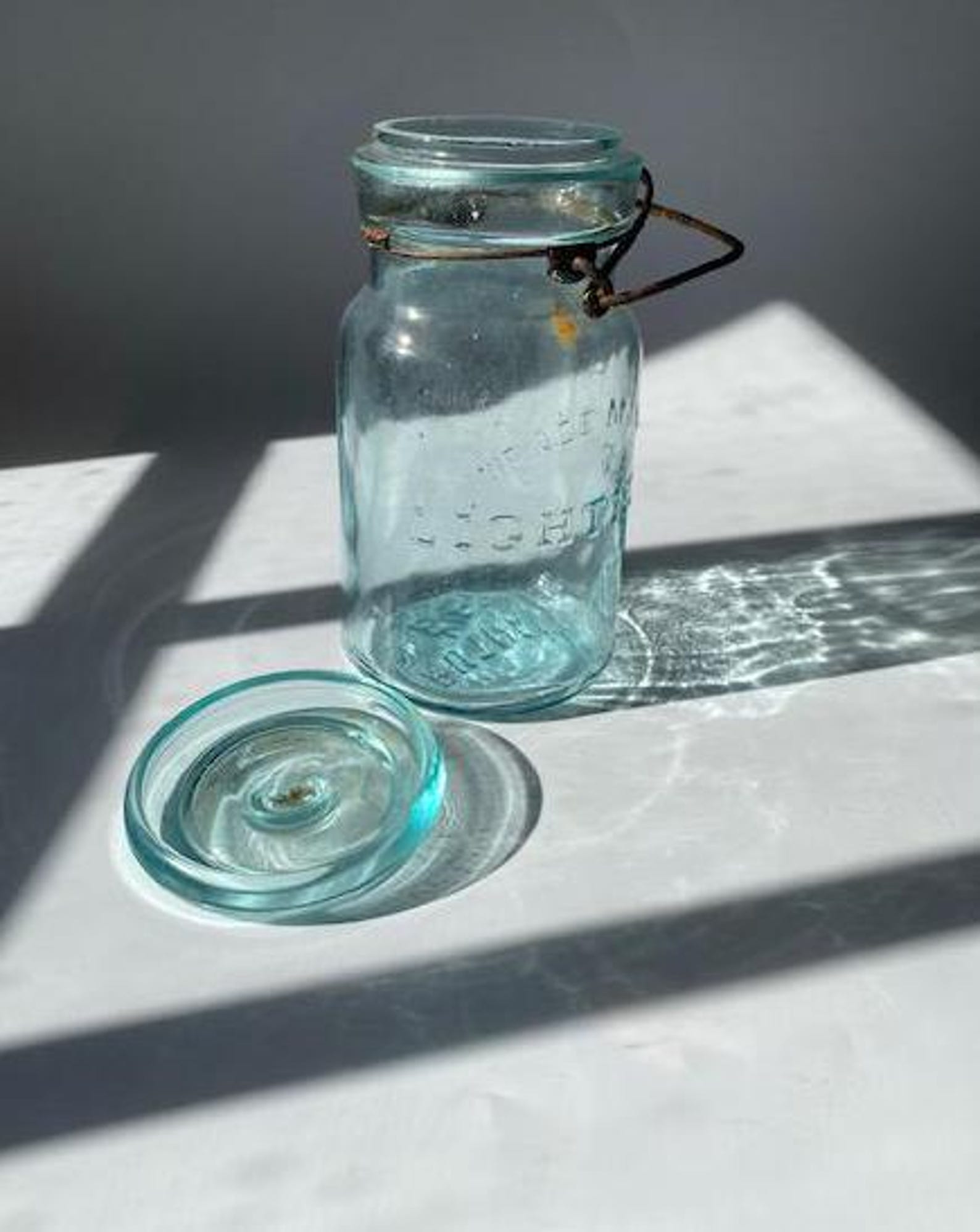 Vintage Aqua Blue LIGHTNING Mason JAR 1890s - Etsy
