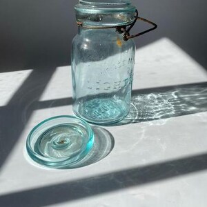 Vintage Aqua Blue LIGHTNING Mason JAR 1890s - Etsy