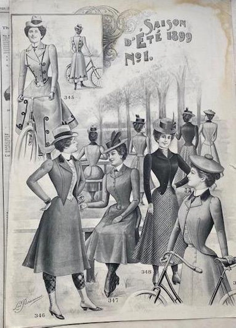 Late Victorian Fashion Plate Illustration 1890s "les Parisiennes Saison ...