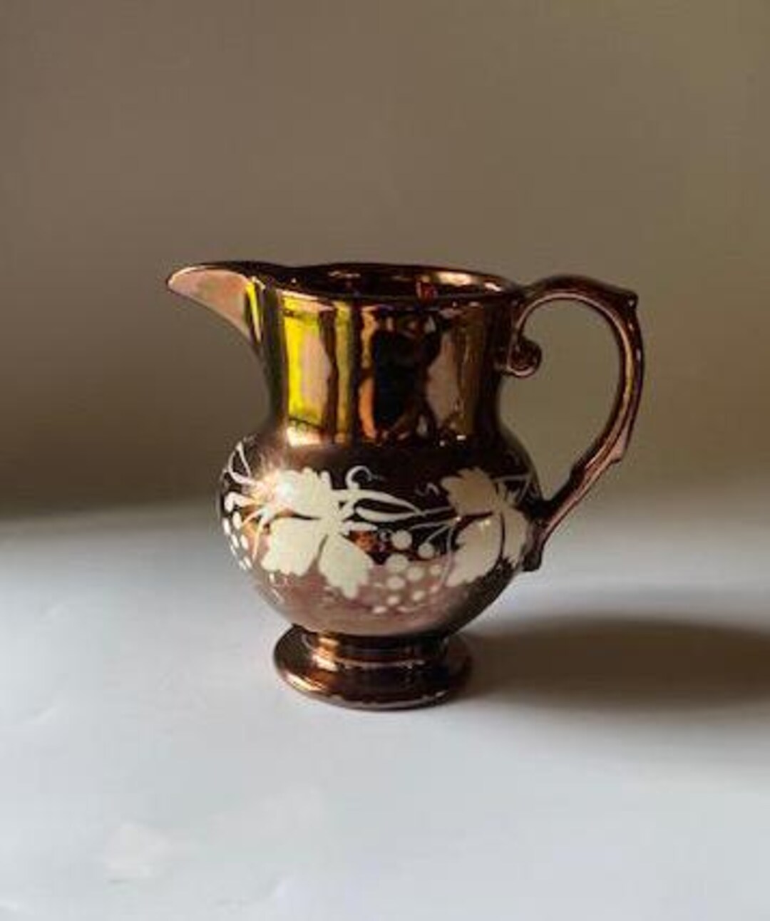Antique Unmarked Copper Luster Pitcher 5.75" Tall - Etsy
