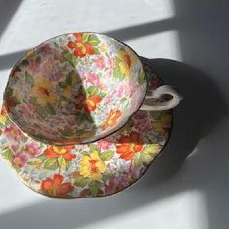 Chintz Tea Cup - Etsy