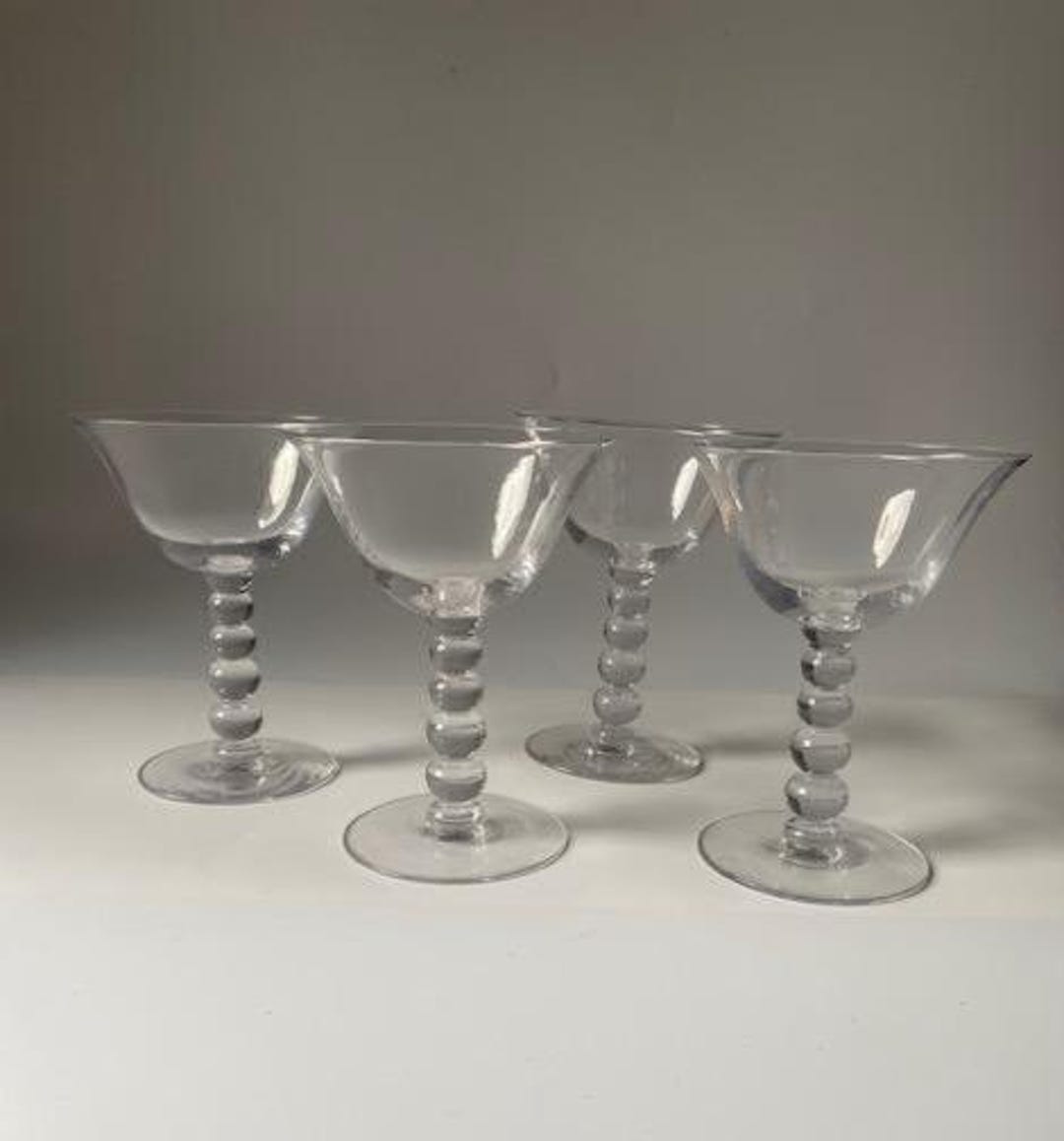 Set of 4 Dainty Glasses Midcentury Drinkware Barware 4.75" Tall - Etsy