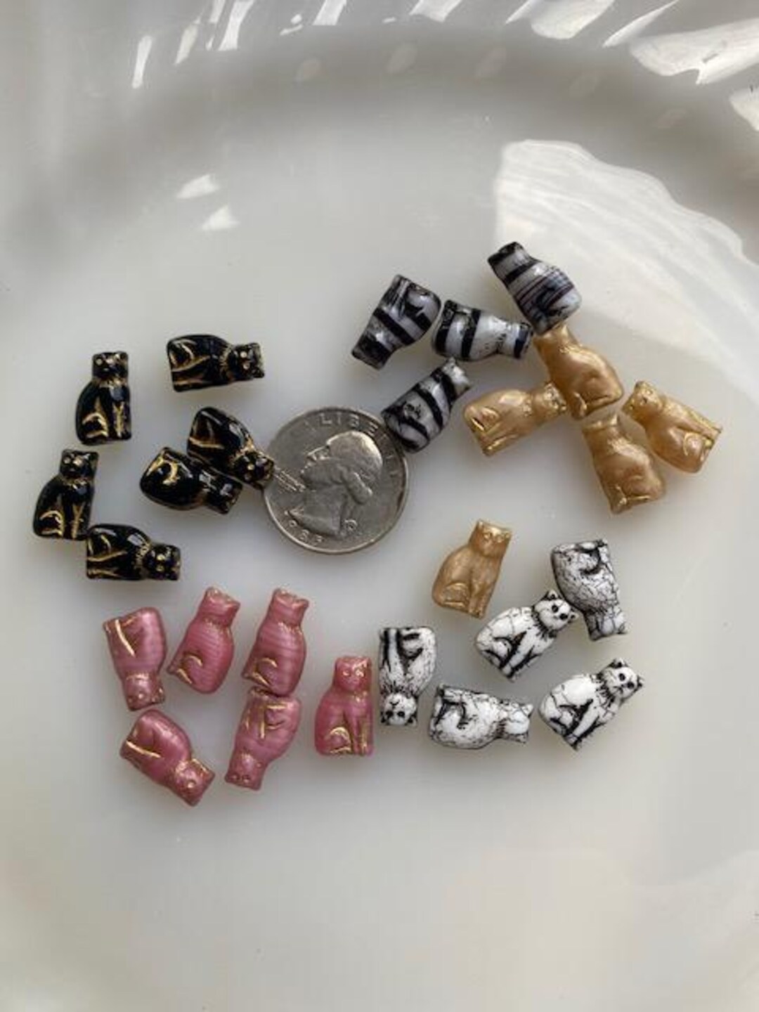 Vintage Czech Glass Cat Beads -- Sitting Cats (2) - Etsy