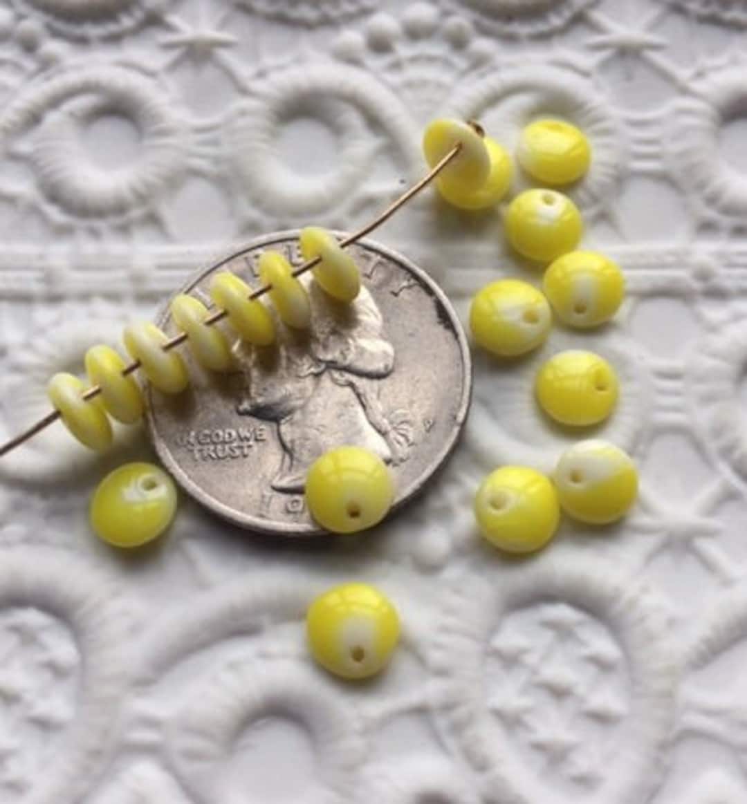 Vintage German Glass Top-drilled Coins -- Pale Yellow -- 6 Mm (20) - Etsy