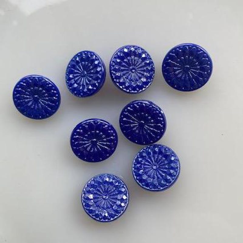 Blue Glass Buttons - Etsy