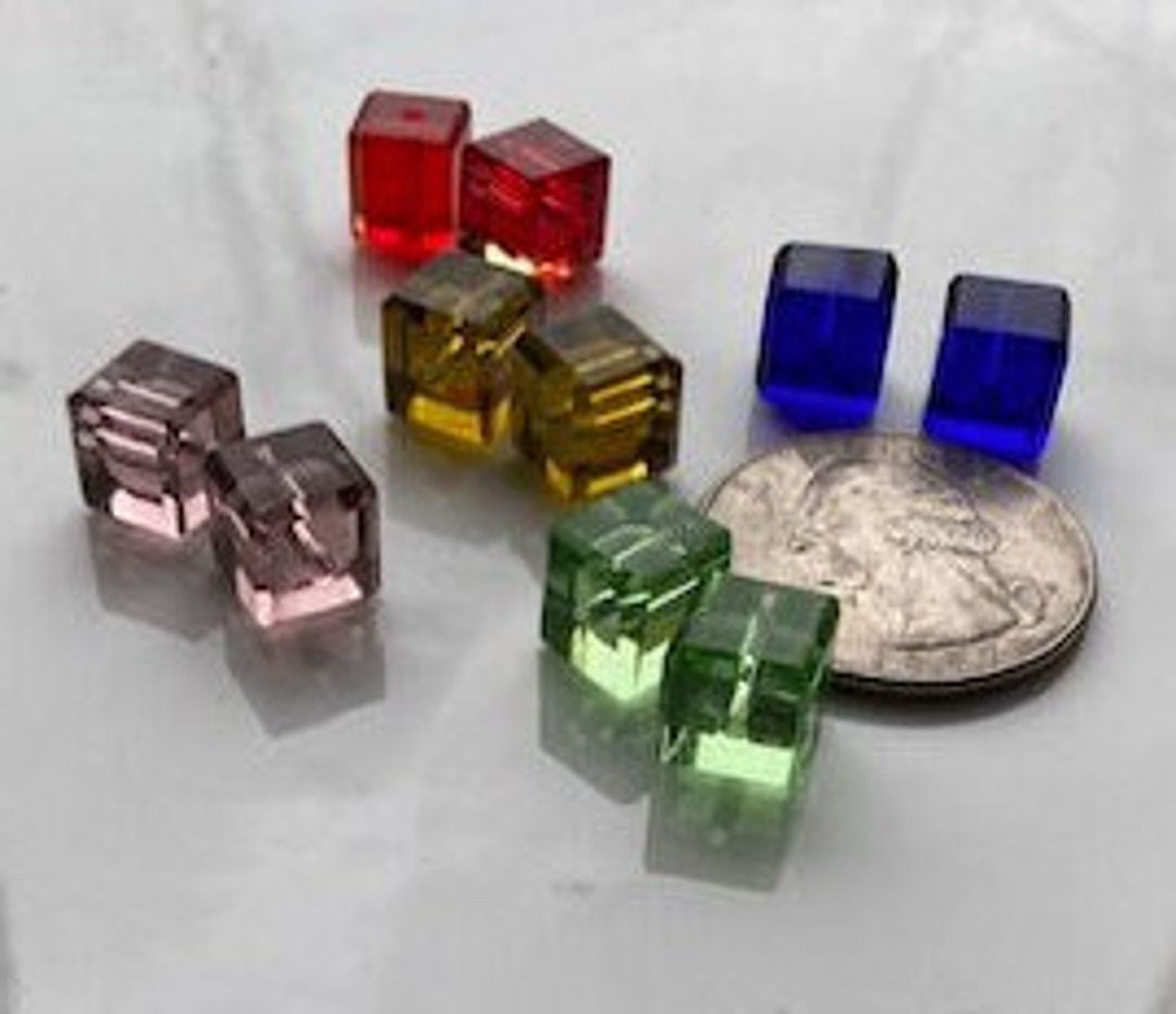 Modern 8 Mm Glass Cubes (16) - Etsy