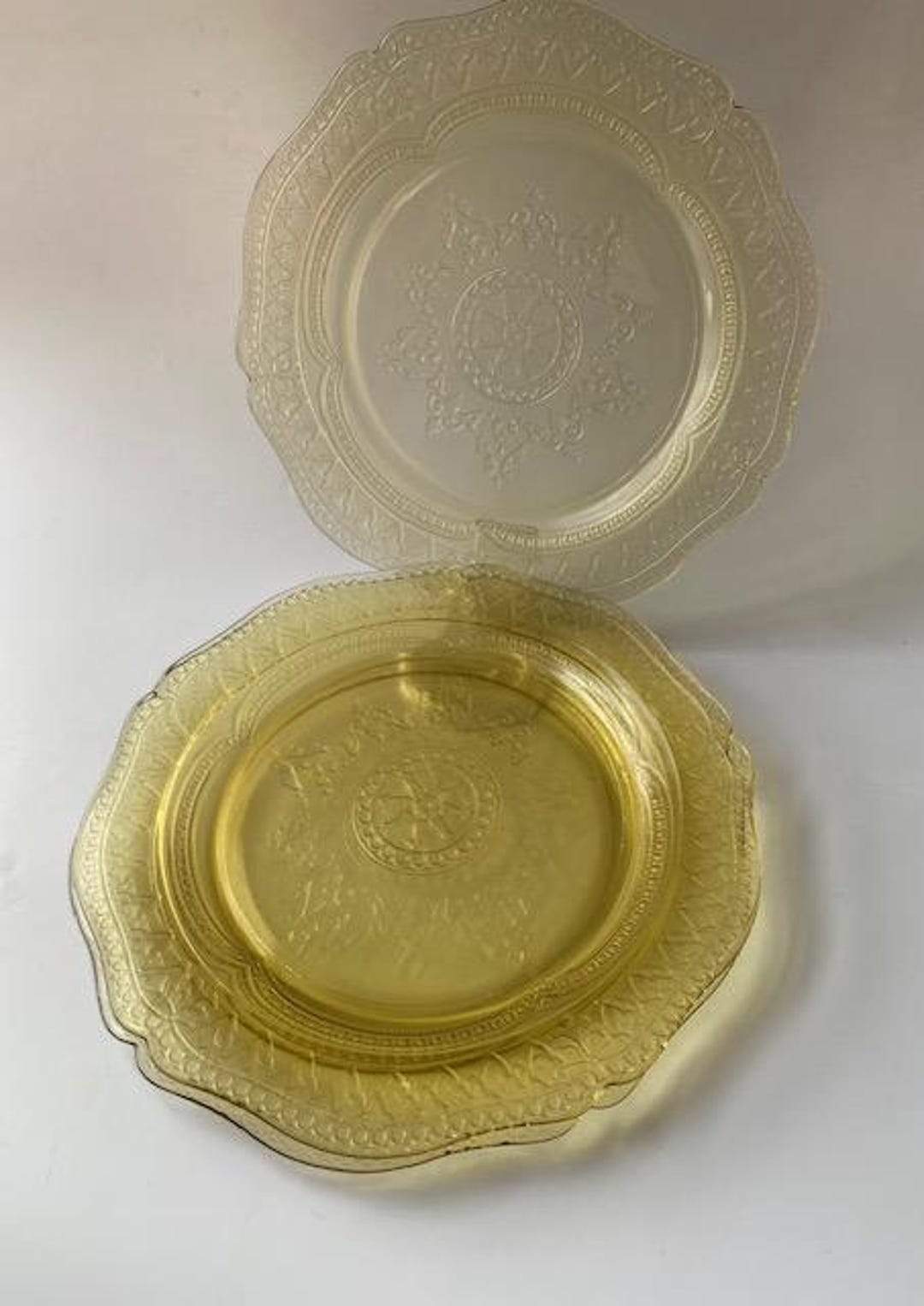 Set of 3 Vintage 1930s 11" Dinner Plates Federal Glass PATRICIAN SPOKE ...