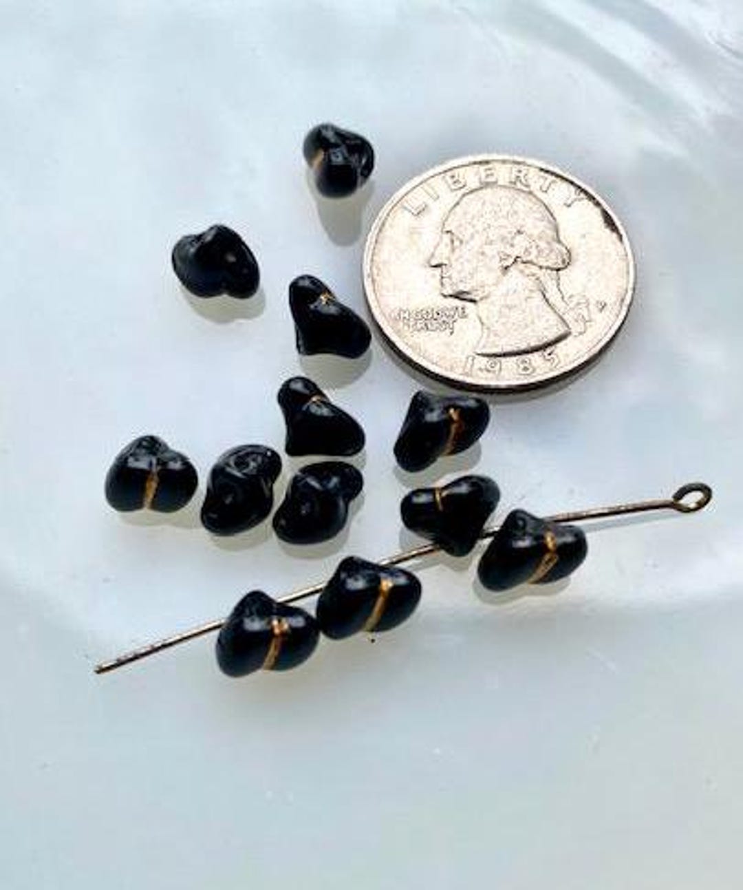 Vintage German Buttons -- 1/3" Tiny Black & Gold Buttons (9) - Etsy