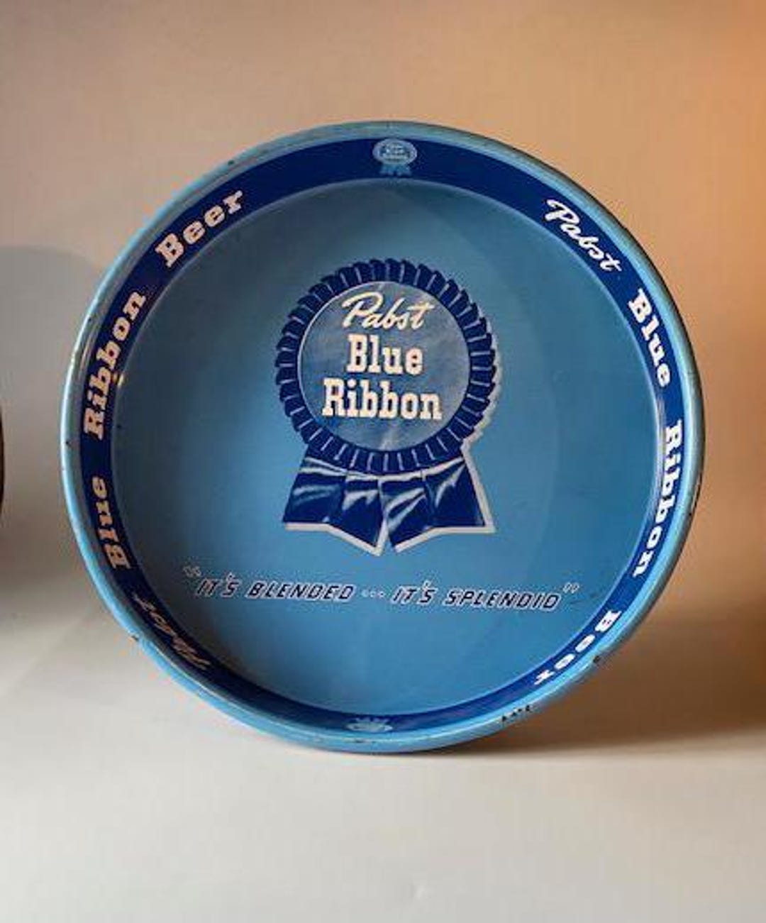 Vintage 1950s PABST BLUE RIBBON Serving Tray Man Cave Bar Back Decor 13 ...