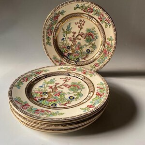 Set of 7 Antique BENGAL TREE Alfred Meakin 7.5 Luncheon Plates Made in ...