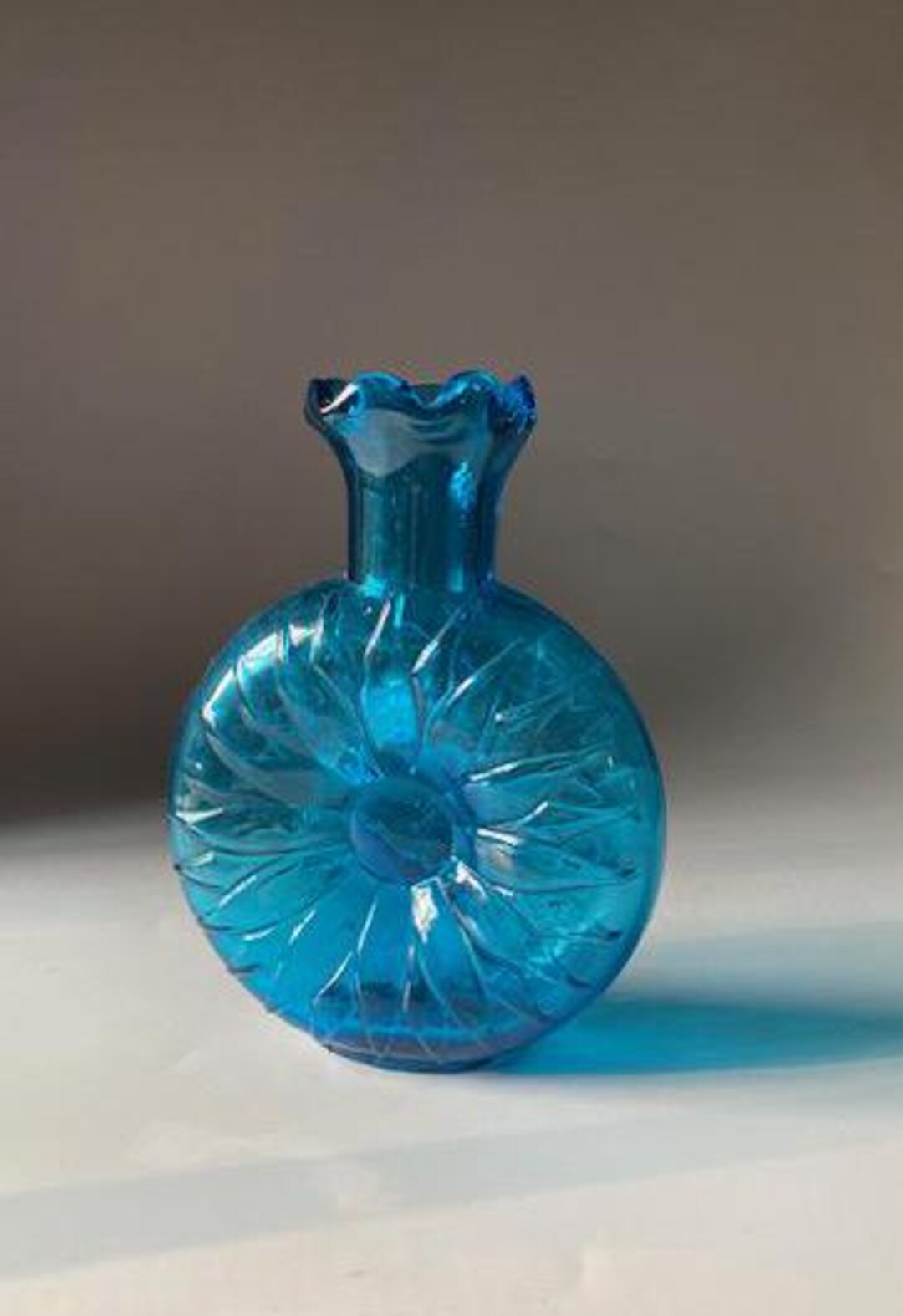 Vintage Clevenger Brothers BLUE SUNFLOWER Windowsill Bottle - Etsy
