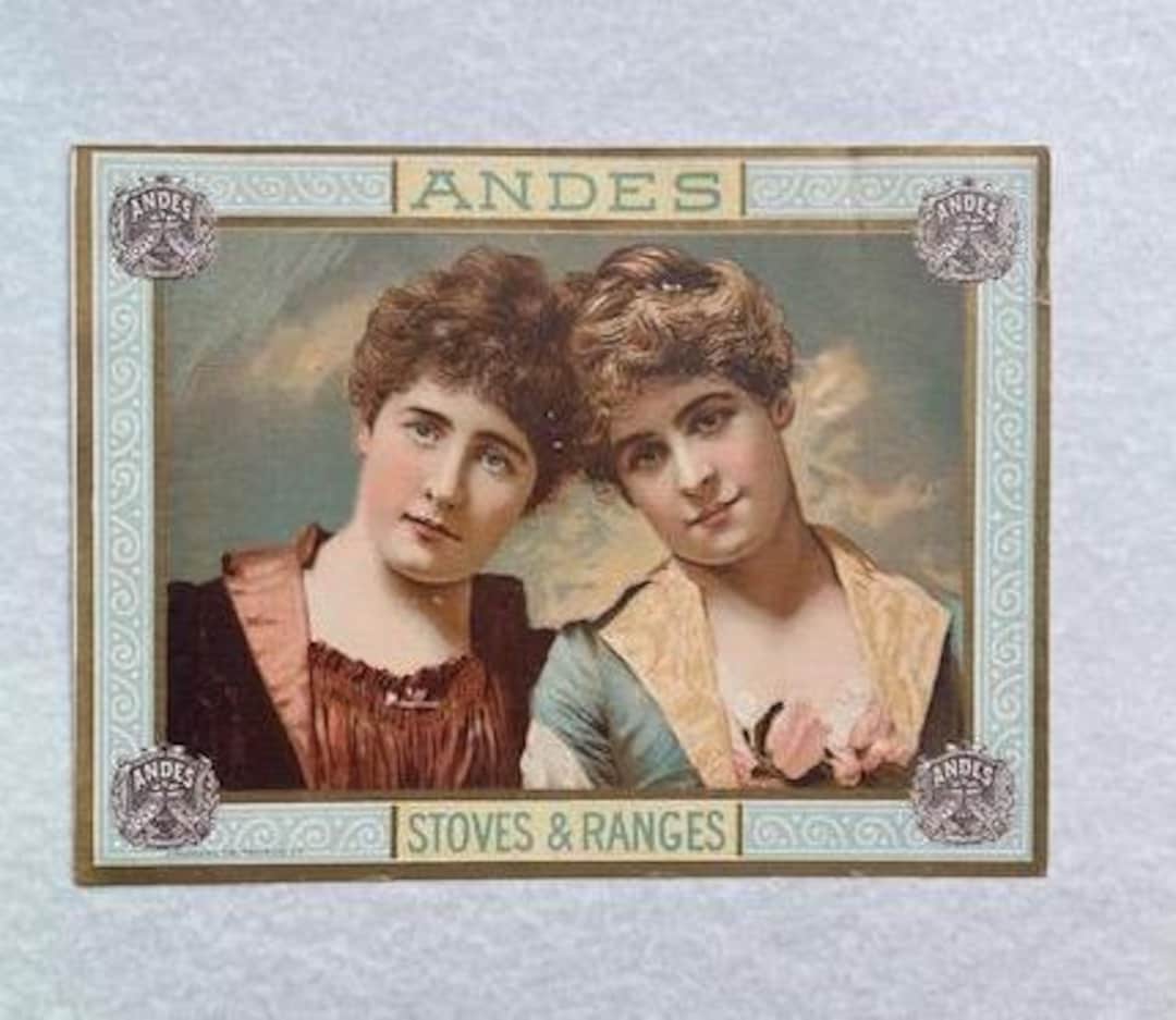 Vintage Colorful Victorian Trade Card Women Ladies ANDES Stoves ...