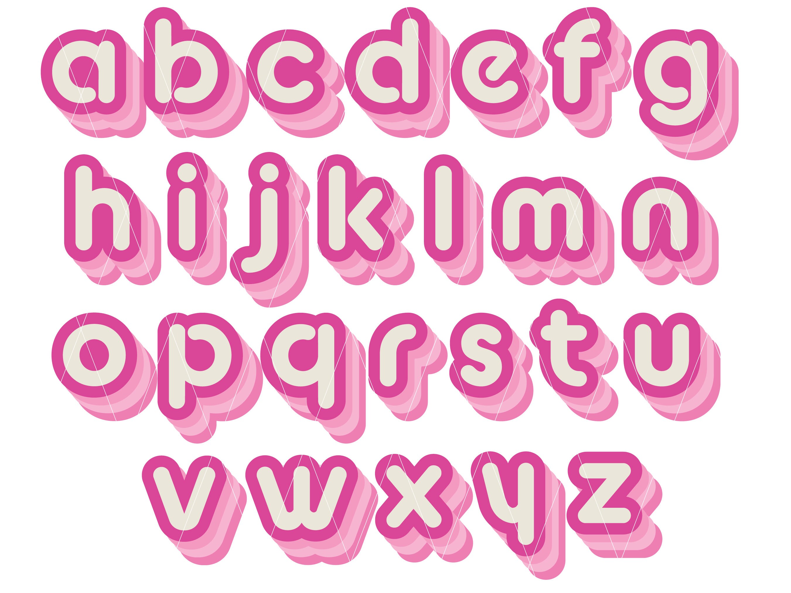 Pink Retro Font, Vintage Font, Groovy Font, 70's Font, Disco Font,svg ...