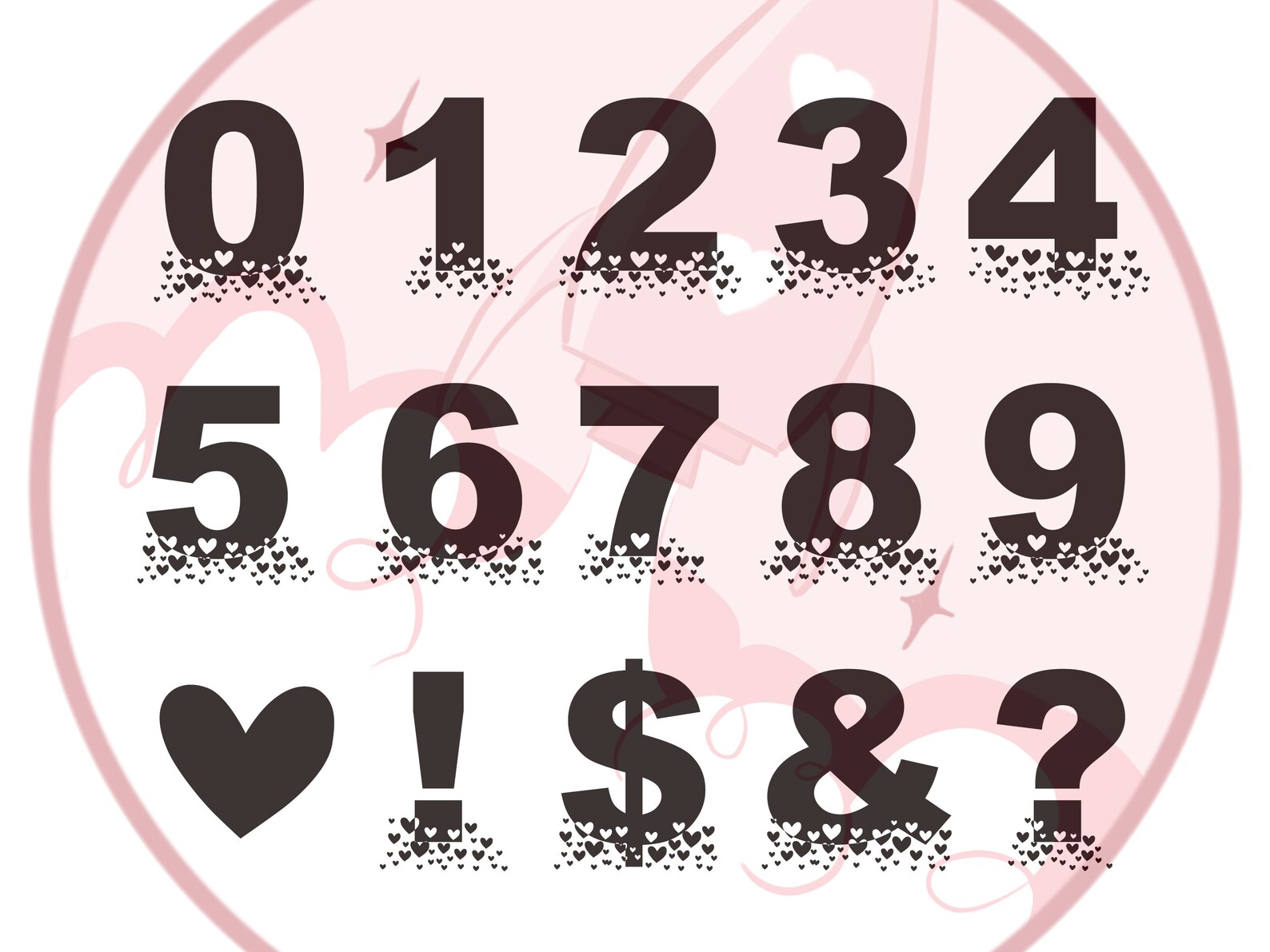 Heart Font, SVG, PNG, Heart Letter and Numbers, Vector, Wedding, Bridal ...
