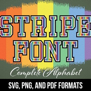 Stripe Font, Rainbow Font, SVG, PNG, Stripe Letter and Numbers, Vector ...