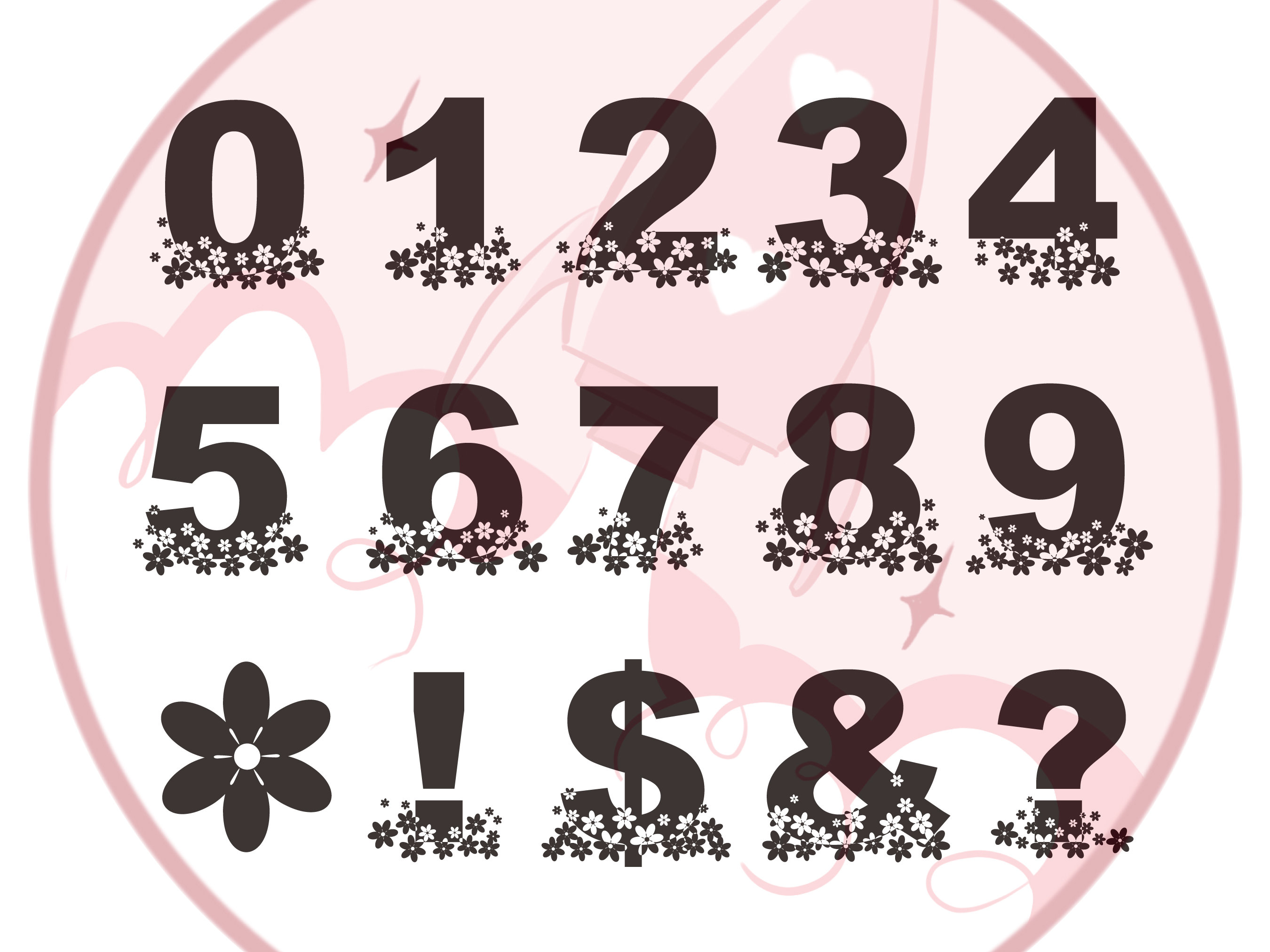 Flower Font, SVG, PNG, Flower Letter and Numbers, Vector, Wedding ...
