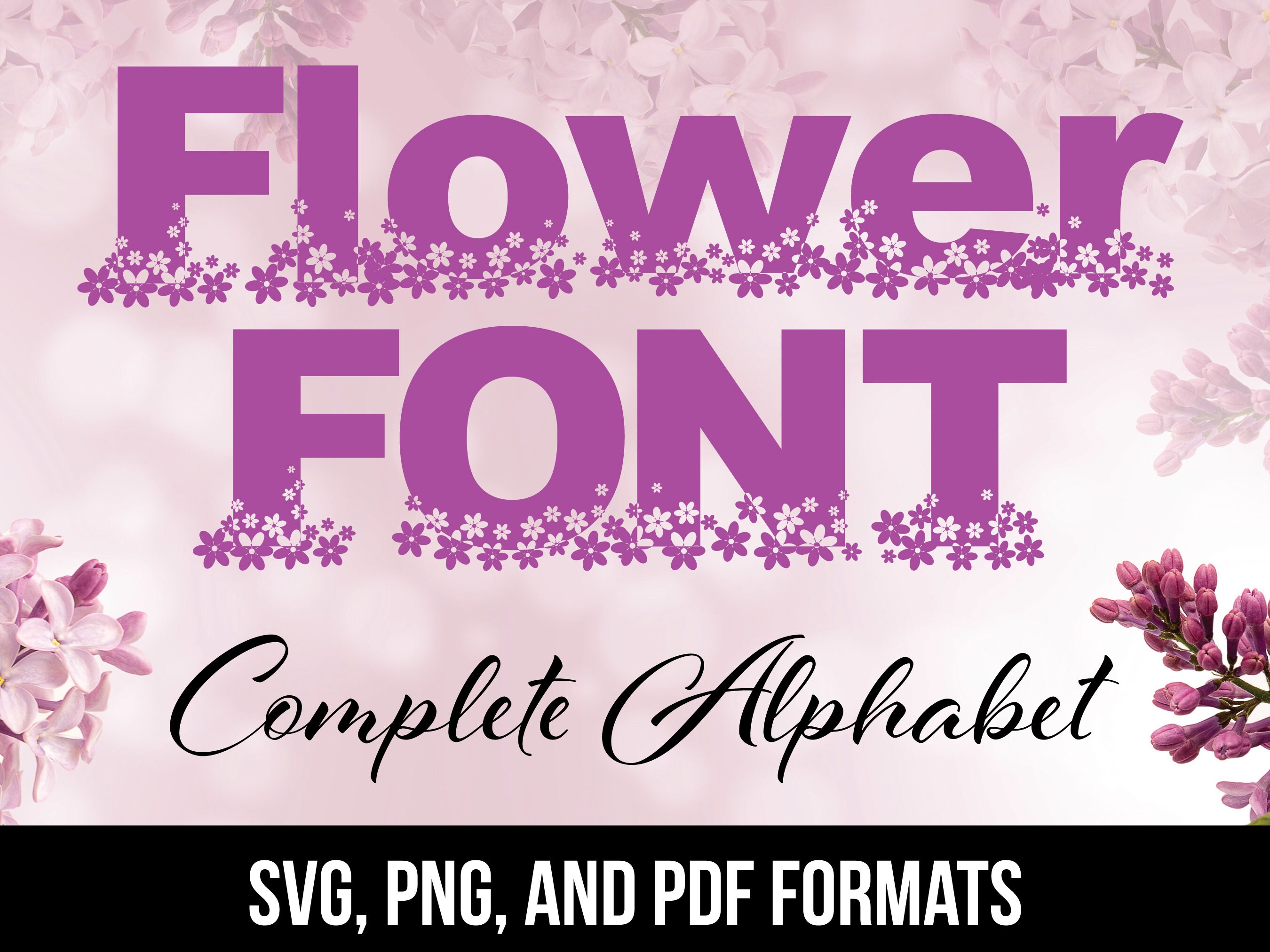 Flower Font, SVG, PNG, Flower Letter and Numbers, Vector, Wedding ...