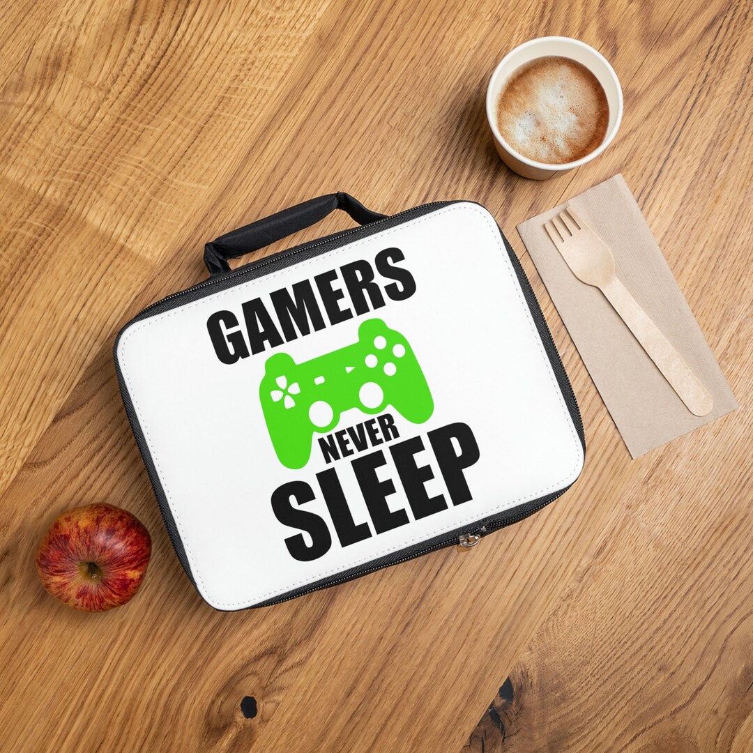 Gamer Lunch Bag, Back to School Lunch Box, Gamers Never Sleep Lunch Box ...