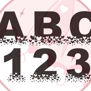 Heart Font, SVG, PNG, Heart Letter and Numbers, Vector, Wedding, Bridal ...