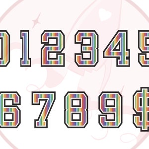 Stripe Font, Rainbow Font, SVG, PNG, Stripe Letter and Numbers, Vector ...