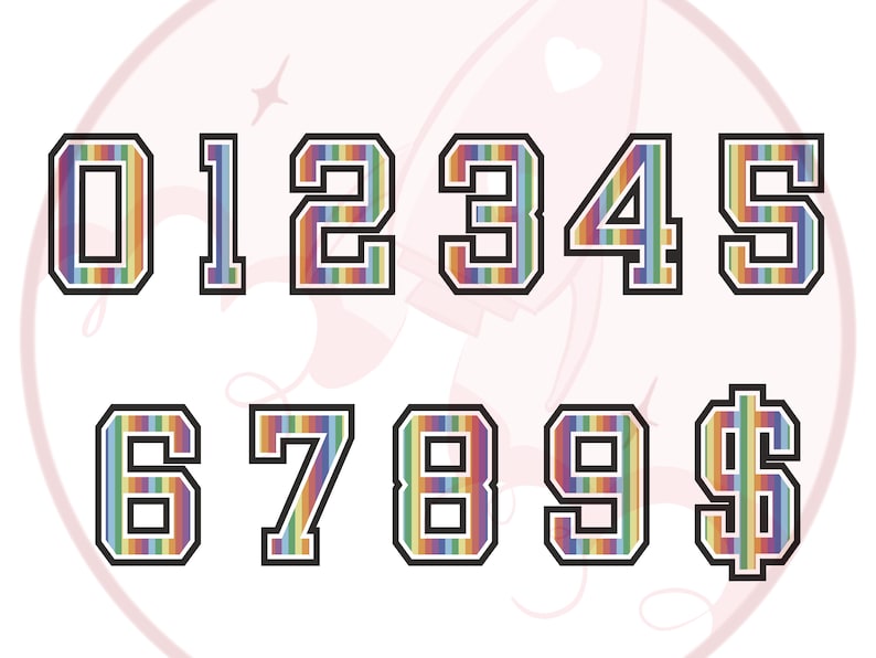Stripe Font, Rainbow Font, SVG, PNG, Stripe Letter and Numbers, Vector ...