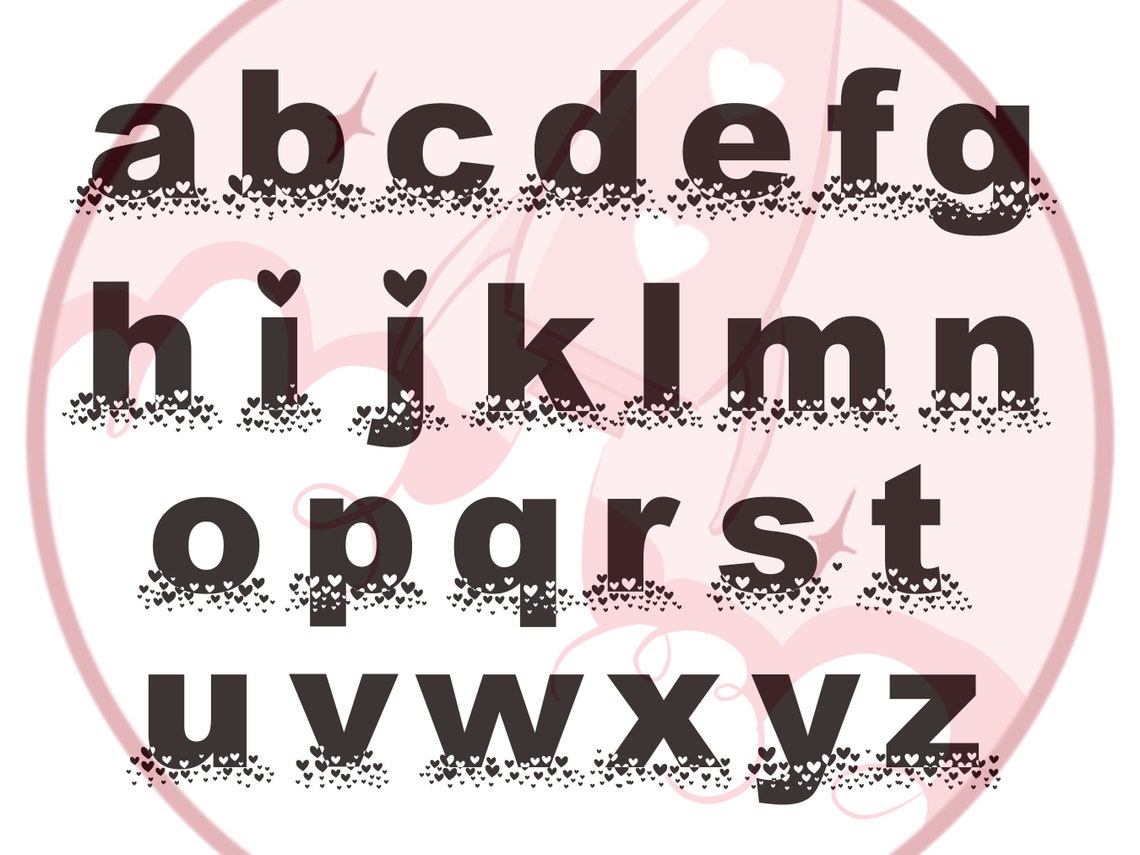 Heart Font, SVG, PNG, Heart Letter and Numbers, Vector, Wedding, Bridal ...