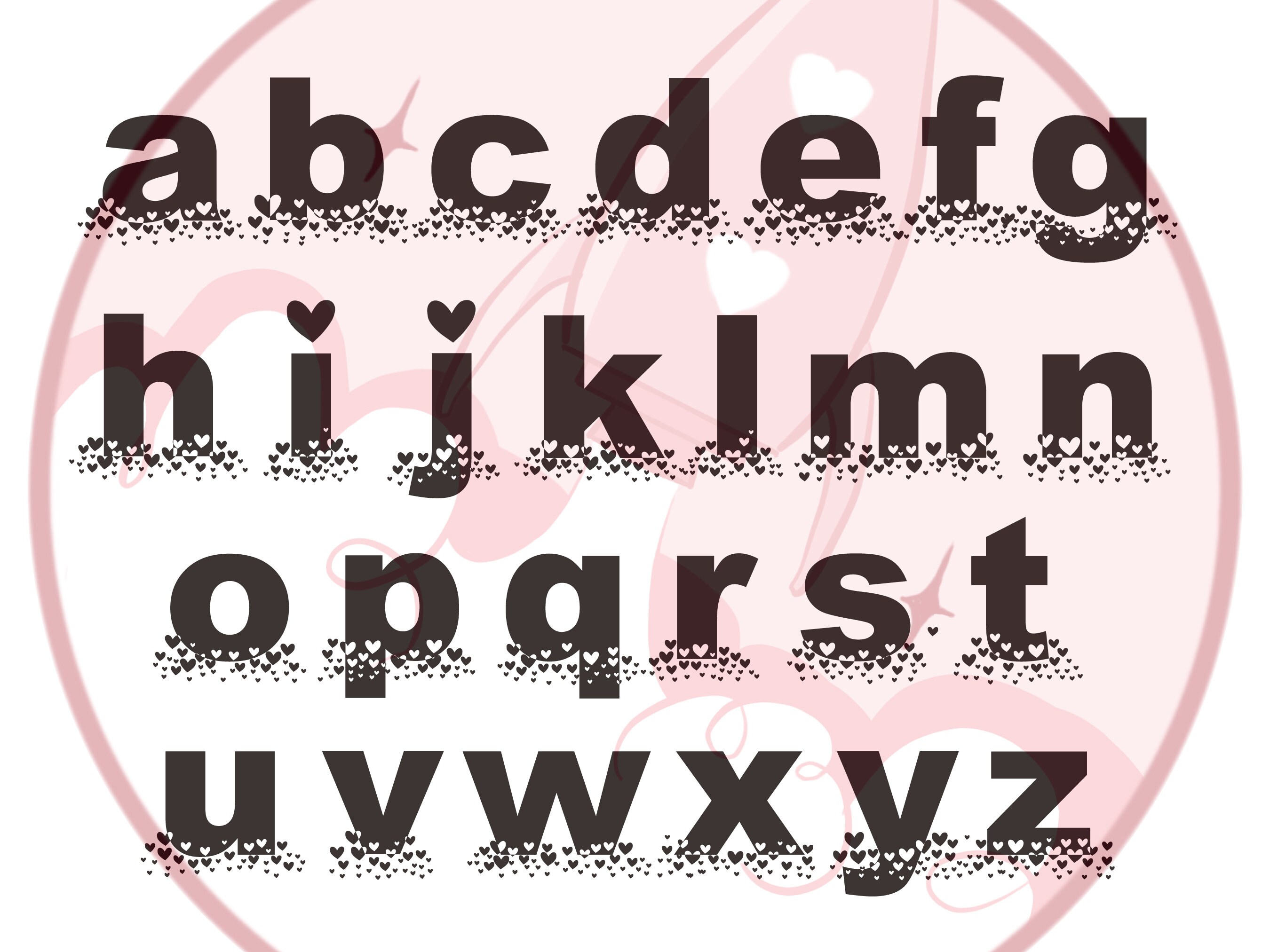 Heart Font, SVG, PNG, Heart Letter and Numbers, Vector, Wedding, Bridal ...