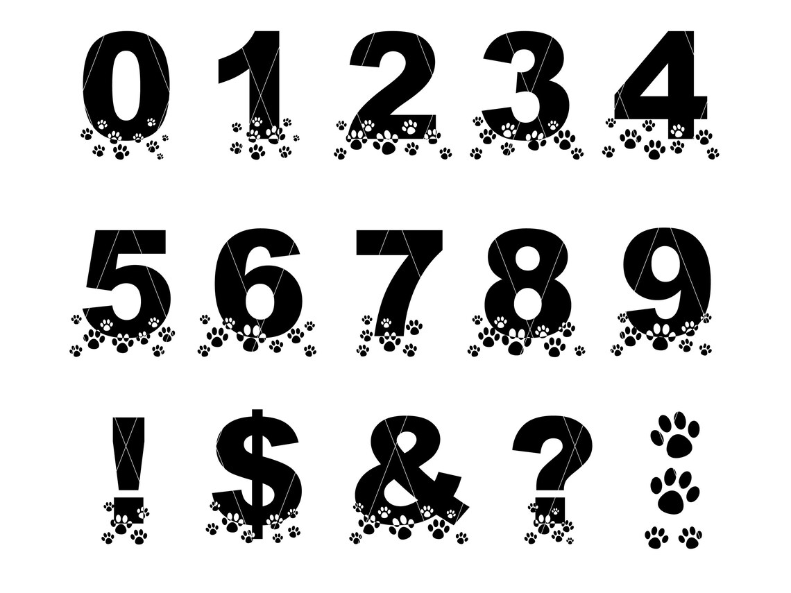 Paw Font, Dog Font, Pet Font, SVG, PNG, Vector, Apparel Graphic, Cricut ...