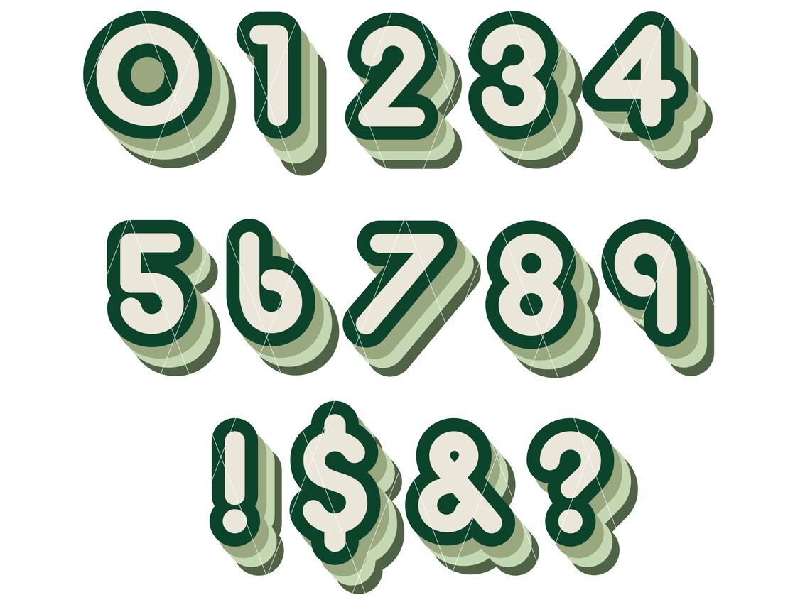 Green Retro Font, Vintage Font, Groovy Font, 70's Font, Disco Font,svg ...