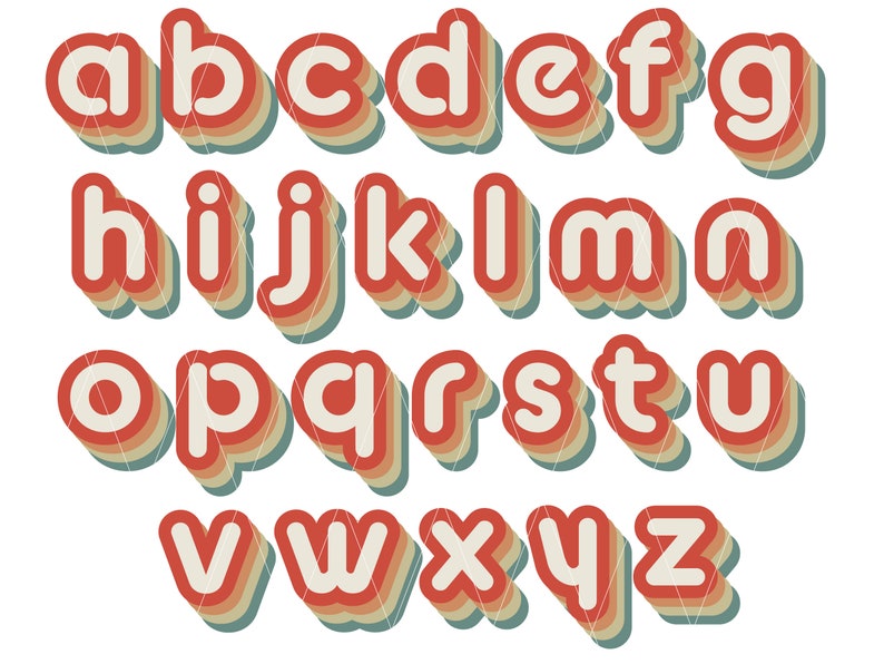 Retro Font, Vintage Font, Groovy Font, 70's Font, Disco Font,svg, PNG ...