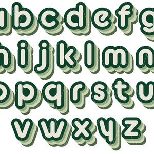 Green Retro Font, Vintage Font, Groovy Font, 70's Font, Disco Font,svg ...