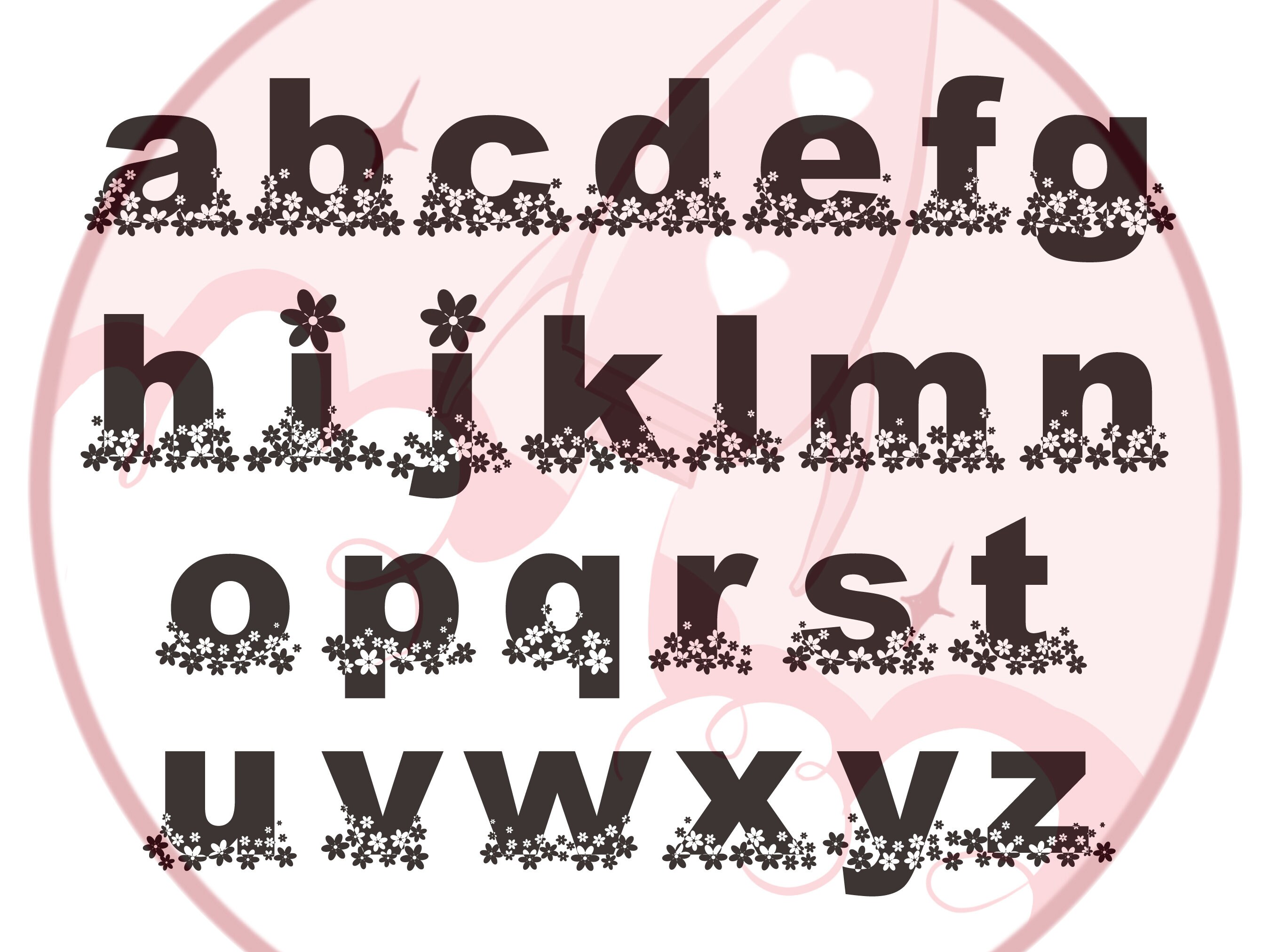Flower Font, SVG, PNG, Flower Letter and Numbers, Vector, Wedding ...