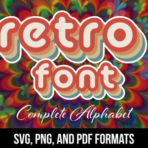 Retro Font, Vintage Font, Groovy Font, 70's Font, Disco Font,svg, PNG ...