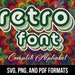 Green Retro Font, Vintage Font, Groovy Font, 70's Font, Disco Font,svg ...